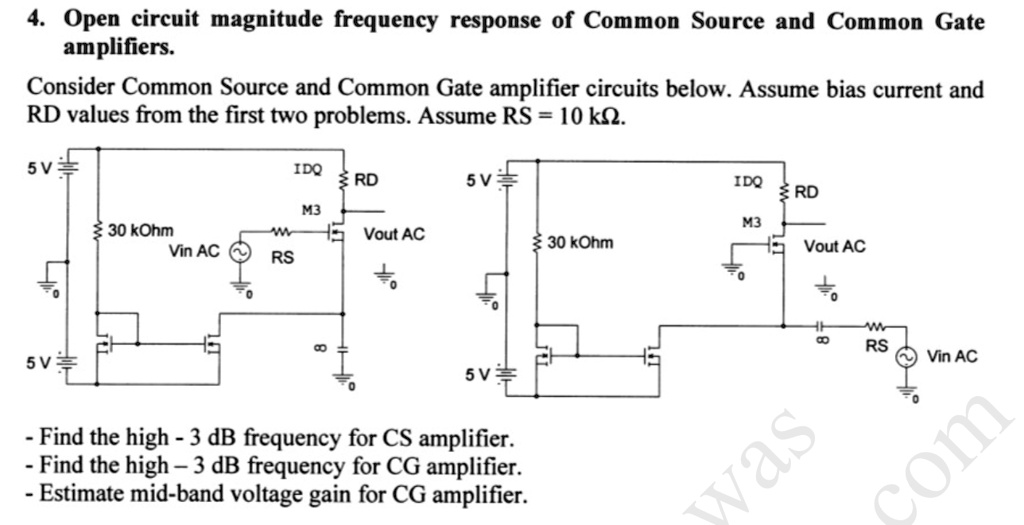 4. Open circuit magnitude frequency response of Common Source and ...