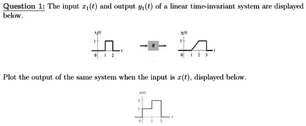 Question 1: The input x1(t) and output y1(t) of a linear time-invariant system are displayed ...