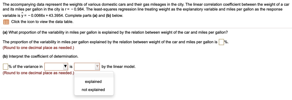 The accompanying data represent the weights of various domestic cars ...
