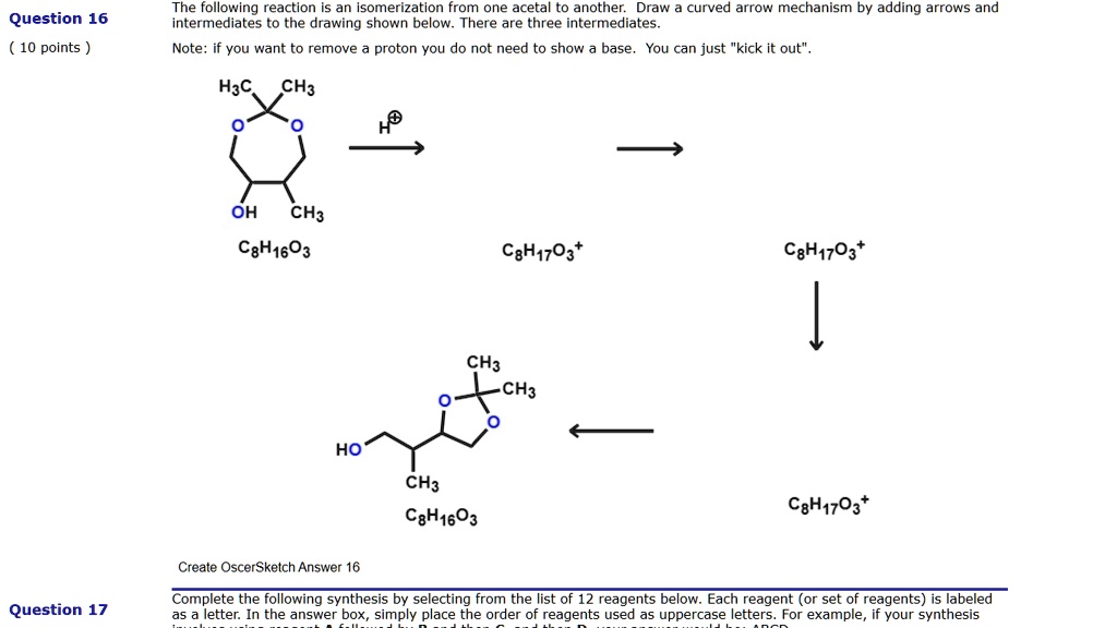 the following reaction is an isomerization from one acetal to another ...