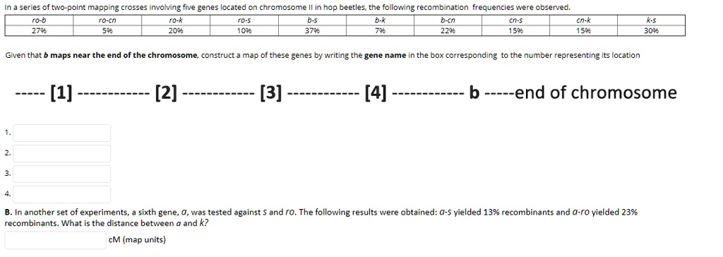 SOLVED: Series of three-point mapping crosses involving five genes ...