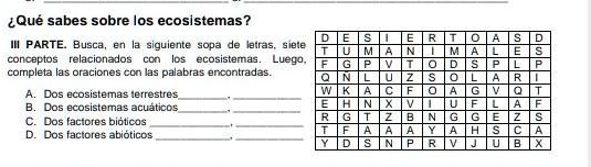 busca en la siguiente sopa de letras siete conceptos relacionados con ...
