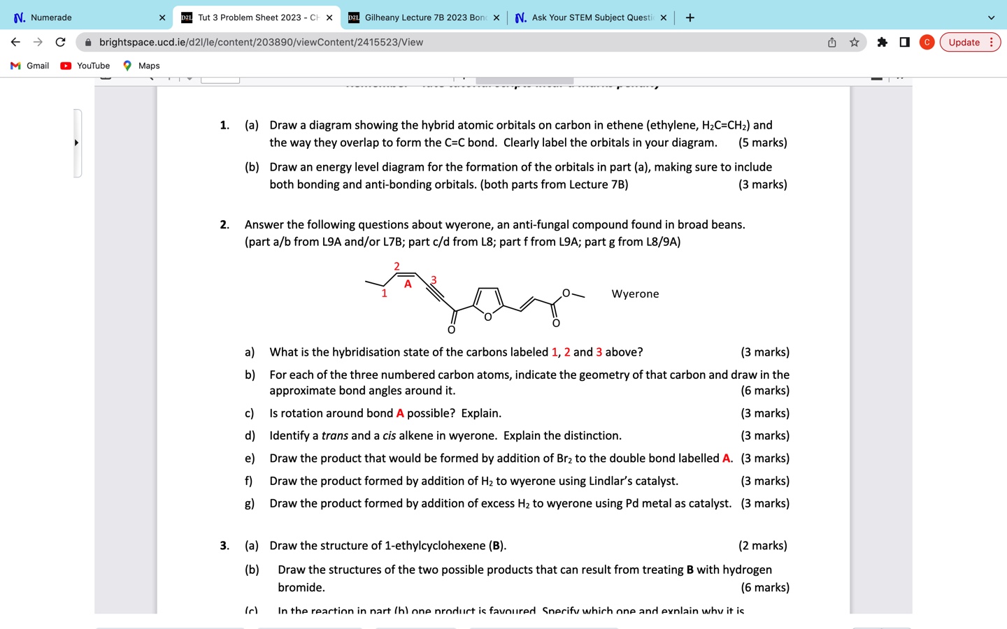 Solved 1 A Draw A Diagram Showing The Hybrid Atomic Orbitals On
