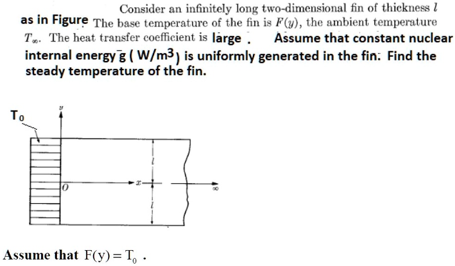 SOLVED: Consider an infinitely long two-dimensional fin of thickness l ...