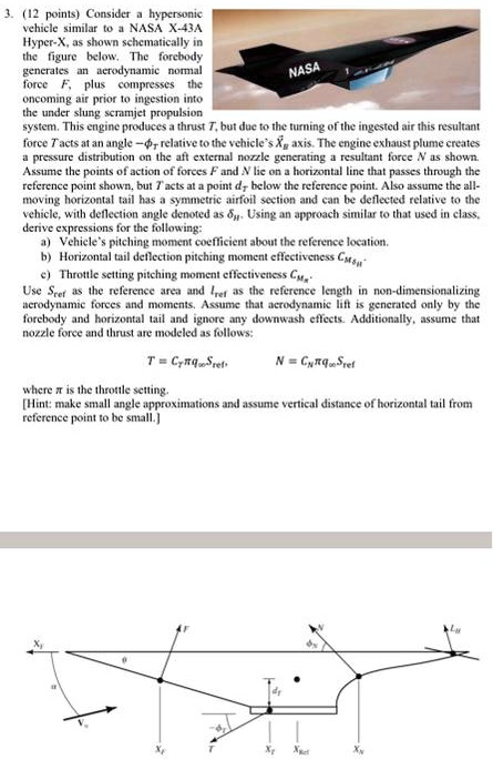 consider a hypersonic vehicle similar to a nasa x 43a hyper x as shown ...