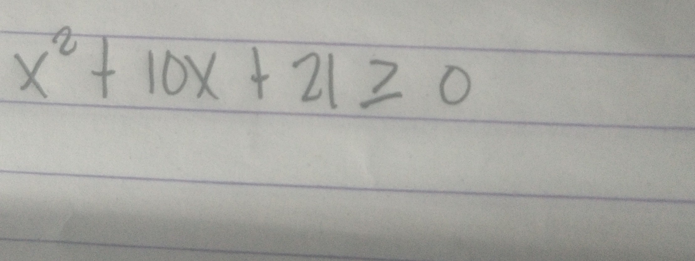 SOLVED: x^2+10 x+21 ≥ 0