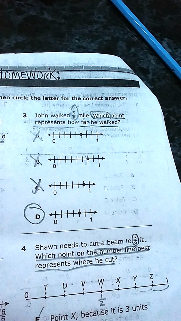 SOLVED: 'John walked 5/6 mile. tonewurk nen circle the ietter for the ...