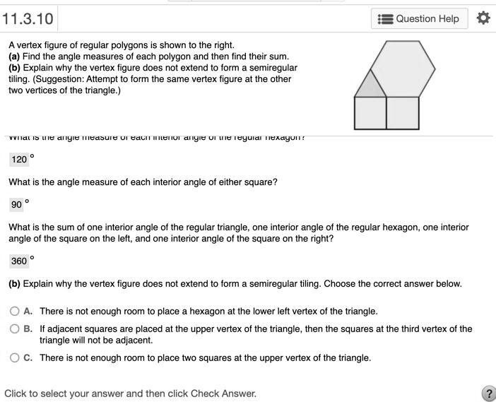 SOLVED: Vertex = figure of regular polygons is shown to the right: (a ...