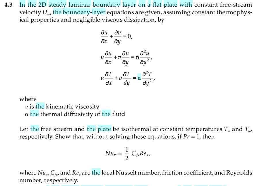 [GET ANSWER] 4.3 In the 2D steady laminar boundary layer on a flat ...
