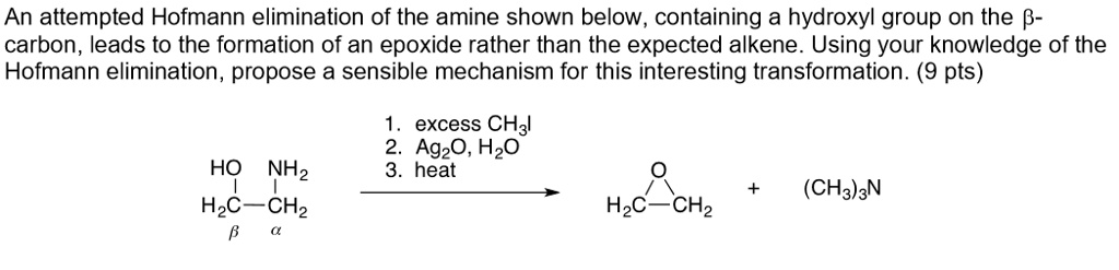 SOLVED: An attempted Hofmann elimination of the amine shown below ...