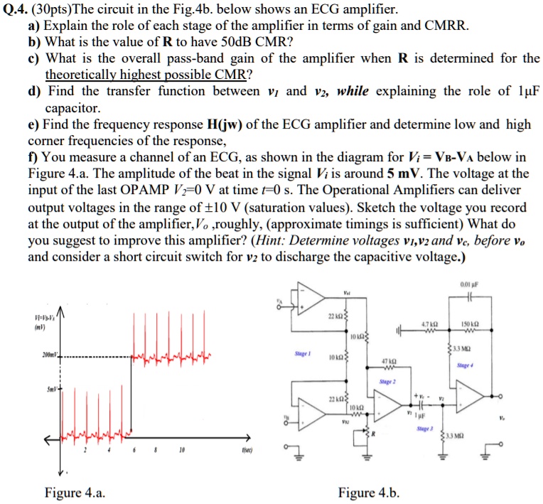 04 3optsthe circuit in the fig4b below shows an ecg amplifier explain ...