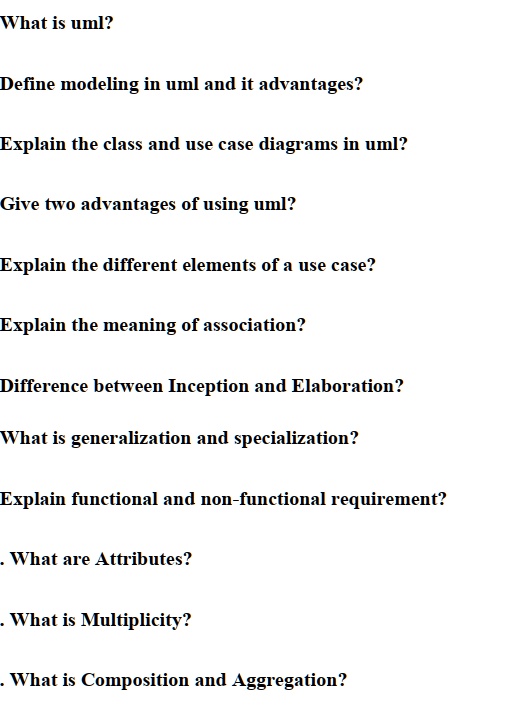 Solved What Is Uml Define Modeling In Uml And It Advantages Explain