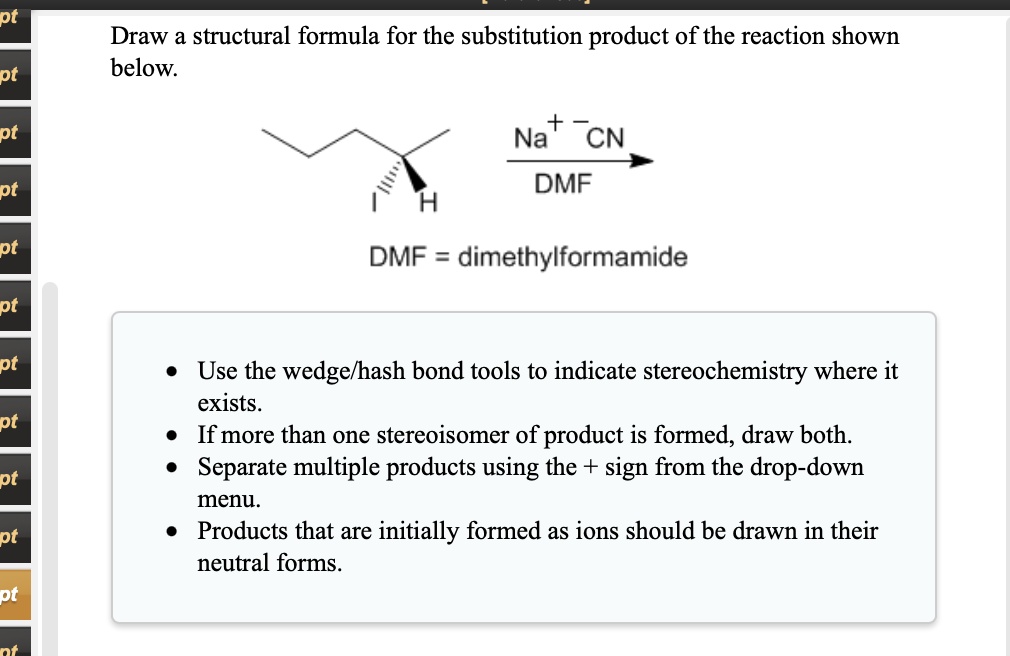 Draw the structural formula for the substitution product of the ...