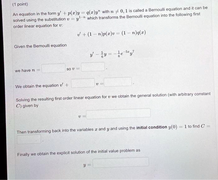 SOLVED:point) called Bernoulli equation and it can be An equation in ...