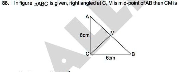 SOLVED: 'a right triangle ABC right angled at c what is cm??'