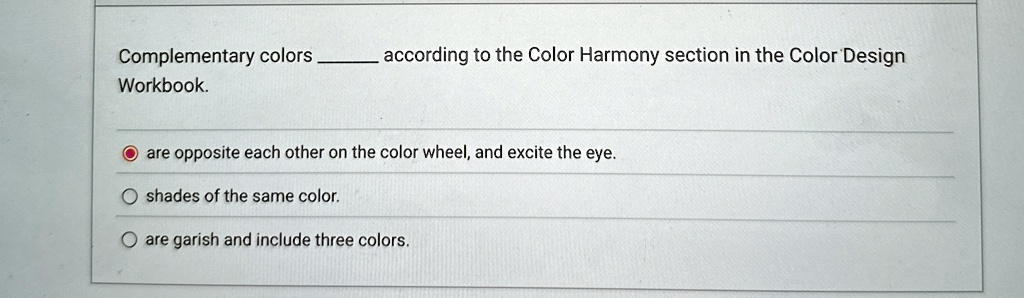 Complementary colors according to the Color Harmony section in the ...
