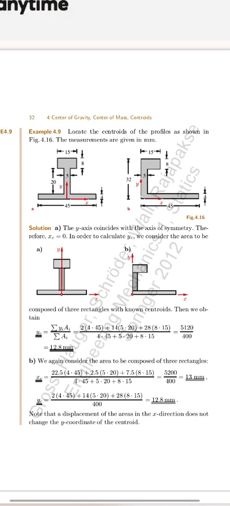 32 4 center of gravity center of mass centroids e49 example 49 locate ...