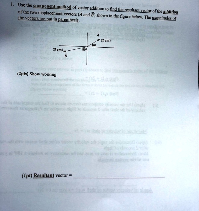 SOLVED: Use the component method of vector addition to find the resultant of the two ...