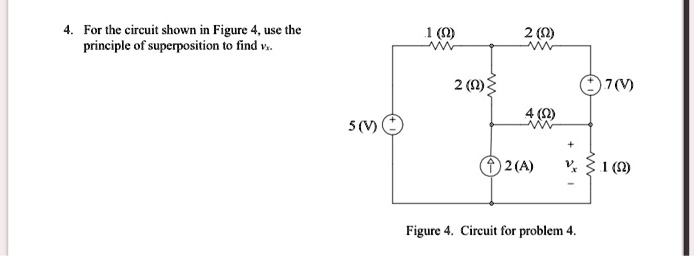 SOLVED: For the circuit shown in Figure 4, use the principle of superposition to find vx.
