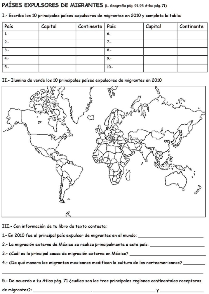 SOLVED: ayuda plis es urge te PAÉSES EXPULSORES DE MIGRANTES (L ...