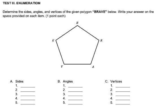 SOLVED: Determine the sides, angles, and vertices of the given polygon ...
