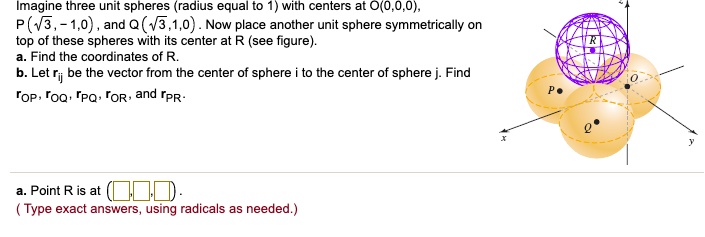 Imagine three unit spheres (radius equal to 1) with centers at O(0,0,0 ...