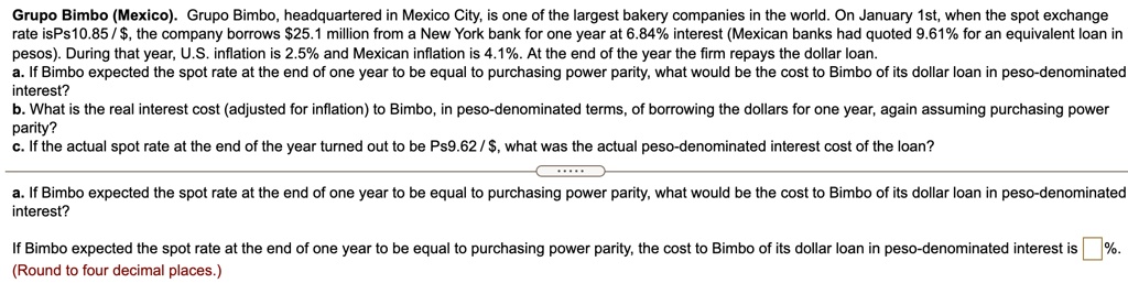 SOLVED: Grupo Bimbo (Mexico) Grupo Bimbo, headquartered in Mexico City ... SOLVED: Grupo Bimbo (Mexico) Grupo Bimbo, headquartered in Mexico City ...
