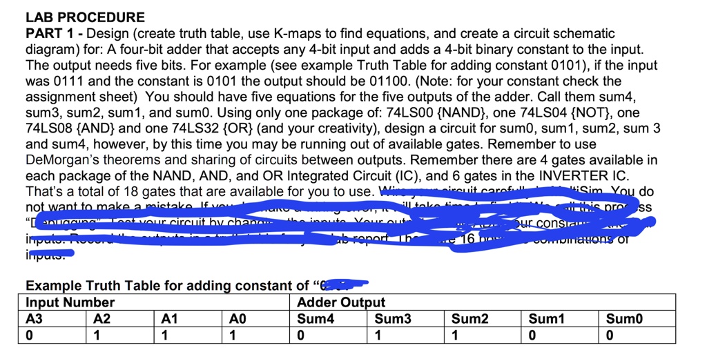SOLVED: My Constant is 1101. Please do not forget to do the circuit diagram with only using the ...