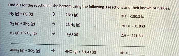 SOLVED:Find AH for the reaction at the bottom using the following 3 reactions and their known AH ...