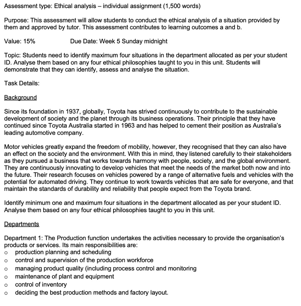 SOLVED: A suggested Assignment Structure is as follows: Title Executive ...