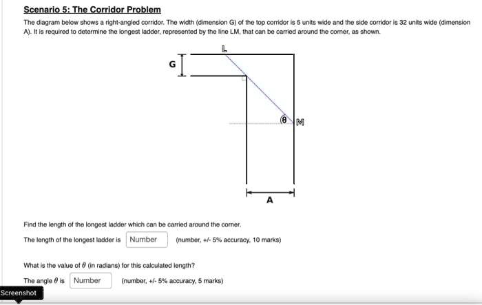 SOLVED: Scenario 5: The Corridor Problem The diagram below shows a ...