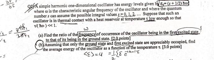 SOLVED: Texts: Q2A simple harmonic one-dimensional oscillator has energy levels given by E = (s ...