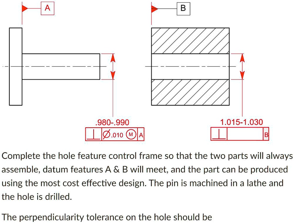 SOLVED: 066*-086 Olo O8o' L-Glo'l Complete the whole feature control frame so that the two parts ...