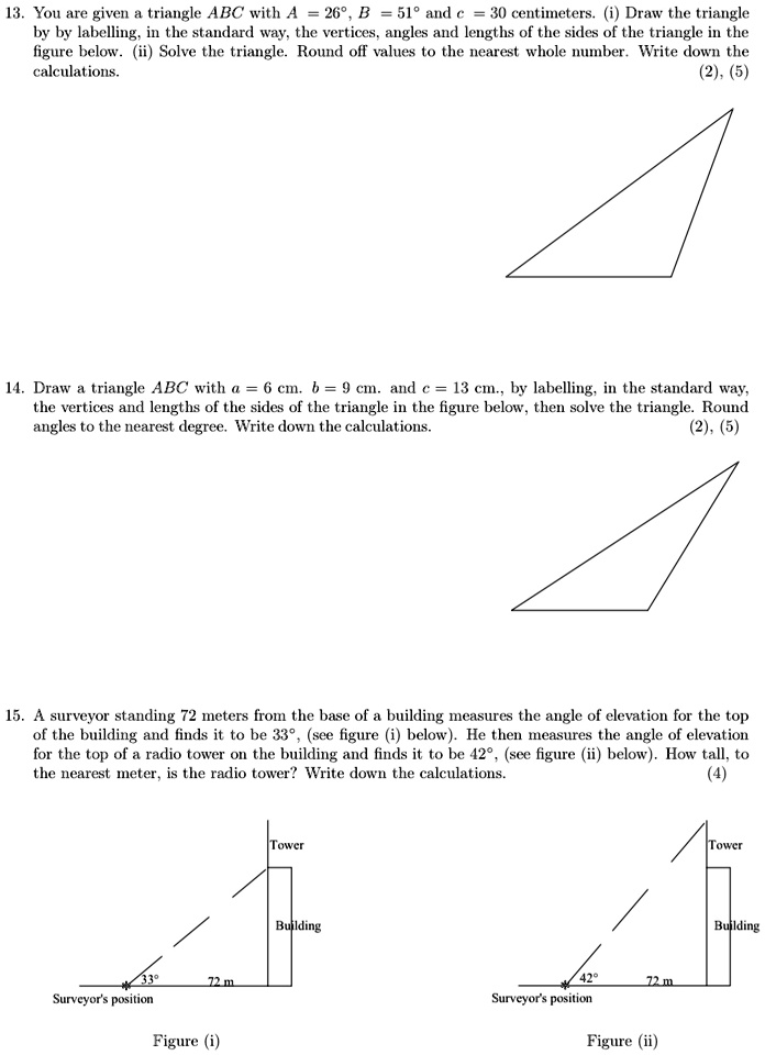 SOLVED: You are given triangle ABC with A = 26Â°, B = 51Â°, and C = 30 ...