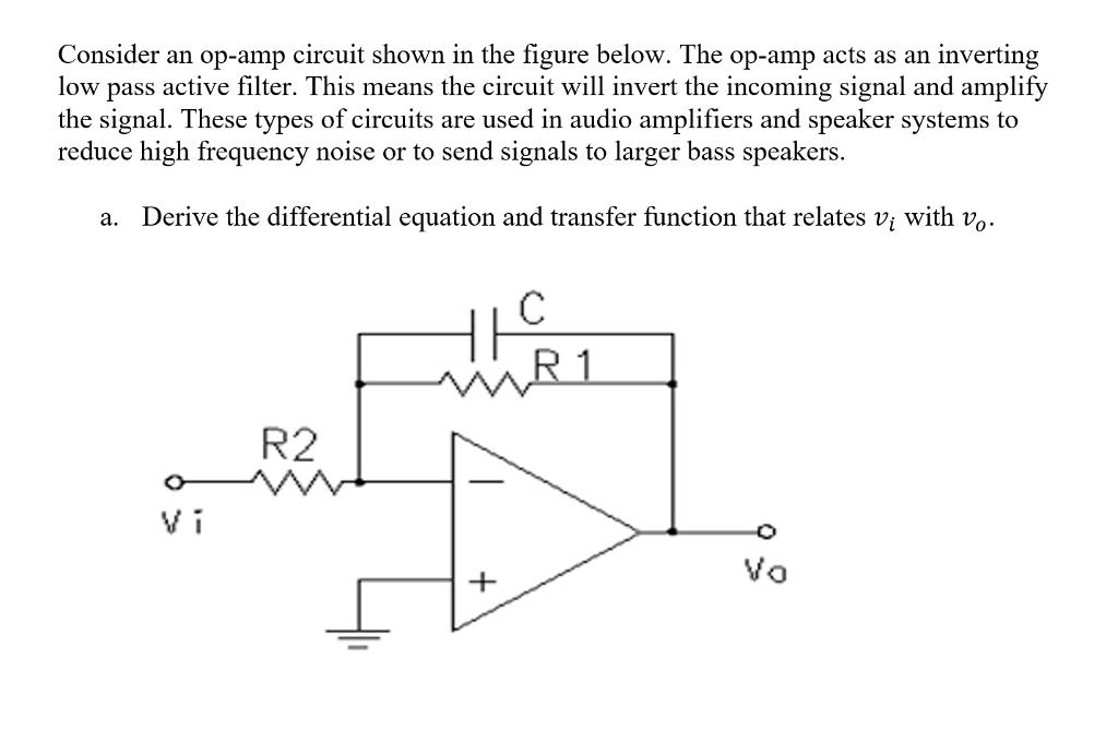 Consider an op-amp circuit shown in the figure below. The op-amp acts as an inverting low pass ...