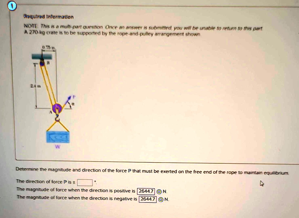required information magnitude and direction of the force p magnitude ...
