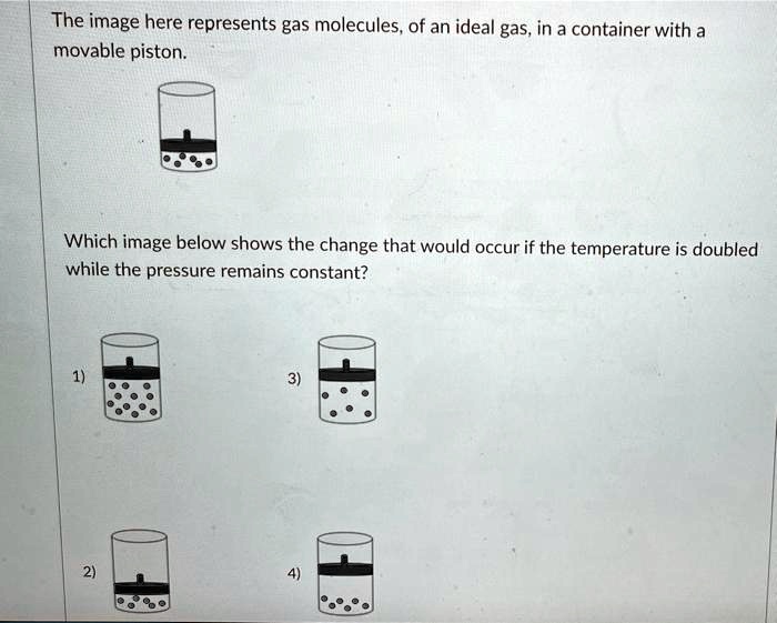 SOLVED:The image here represents gas molecules, of an ideal gas, in a container with a movable ...