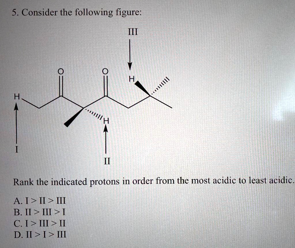 SOLVED:5. Consider the following figure: Rank the indicated protons in order from the most ...