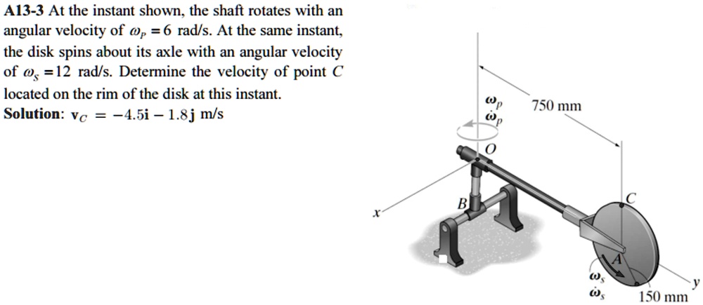 SOLVED: At the instant shown, the shaft rotates with an angular ...