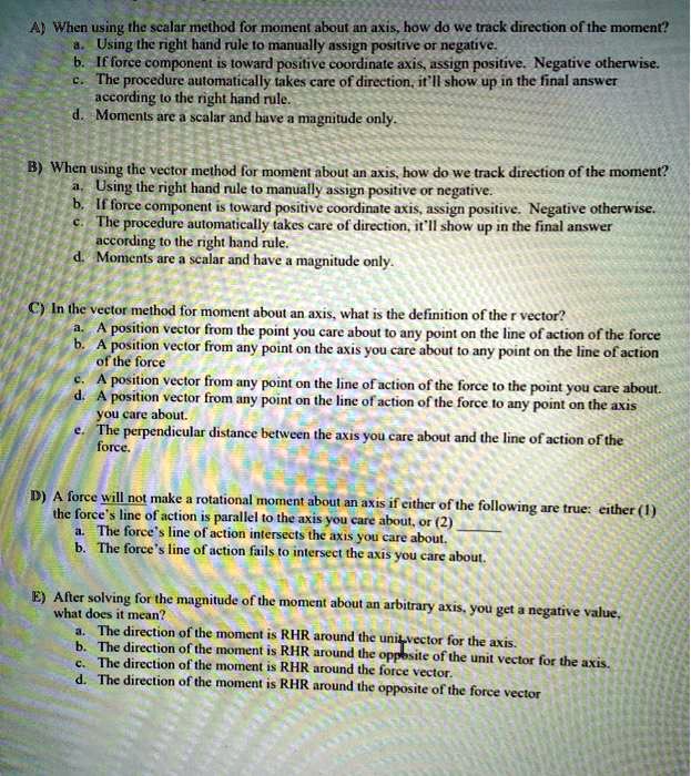 ay when using the scalar method for moment about an axishow do we track direction of the moment ...
