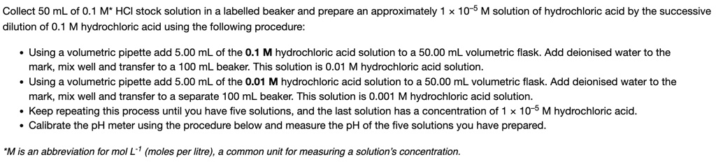 SOLVED: Use the formula pH = -log[H3O+] to calculate the predicted pH of each of solutions 1-5 ...