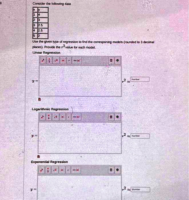 SOLVED: Text: Consider the following data. 2 places). Provide the 2 ... SOLVED: Text: Consider the following data. 2 places). Provide the 2 ...
