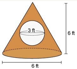 please help the figure is a cone with a sphere within it to the nearest ...