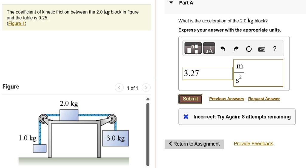 the coefficient of kinetic friction between the 20 kg block in figure ...