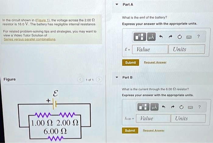 In the circuit shown in (Figure 1), the voltage across the 2.00 Ω ...