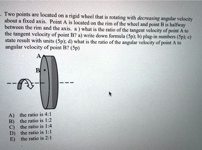 SOLVED: Two points are located on a rigid wheel that is rotating with ...