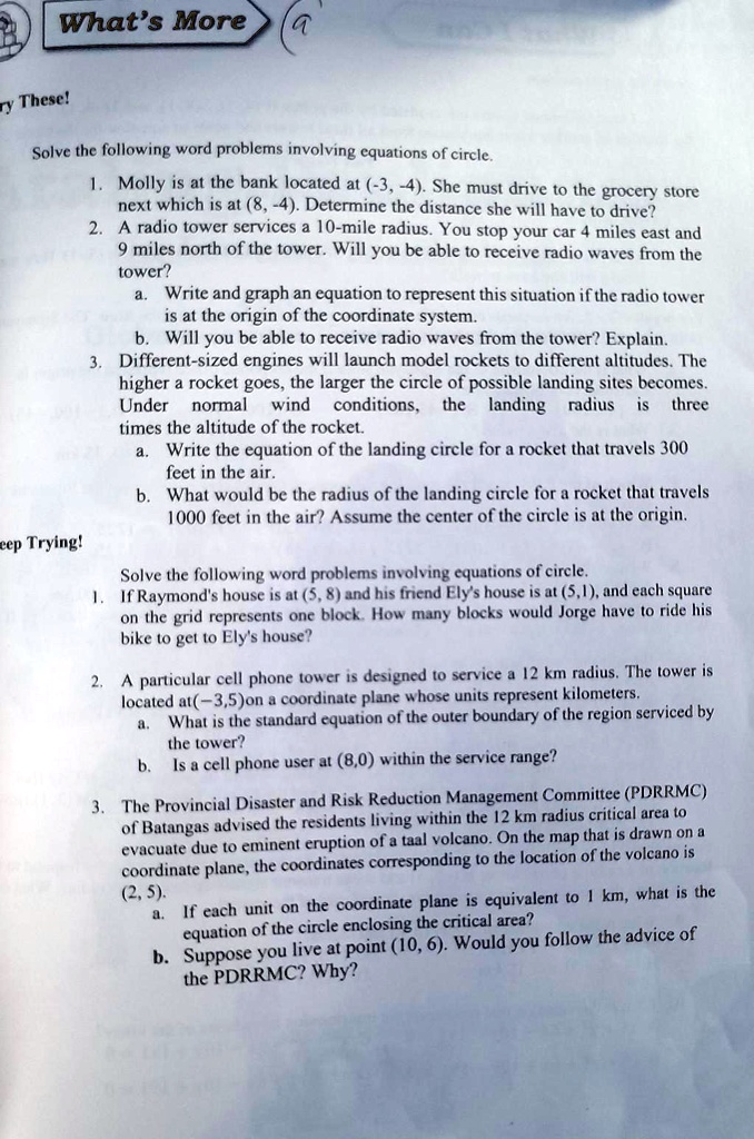 SOLVED: Pa help naman po, need lang po. What's More These! Solve the ...