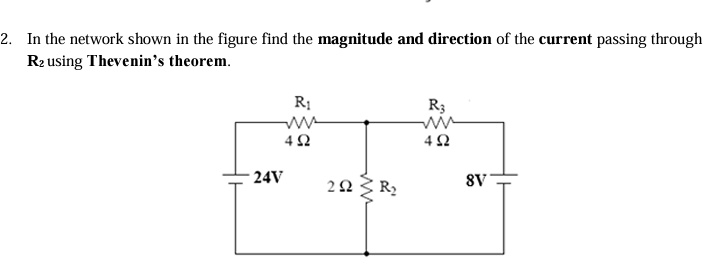 2. In the network shown in the figure find the magnitude and direction of the current passing ...