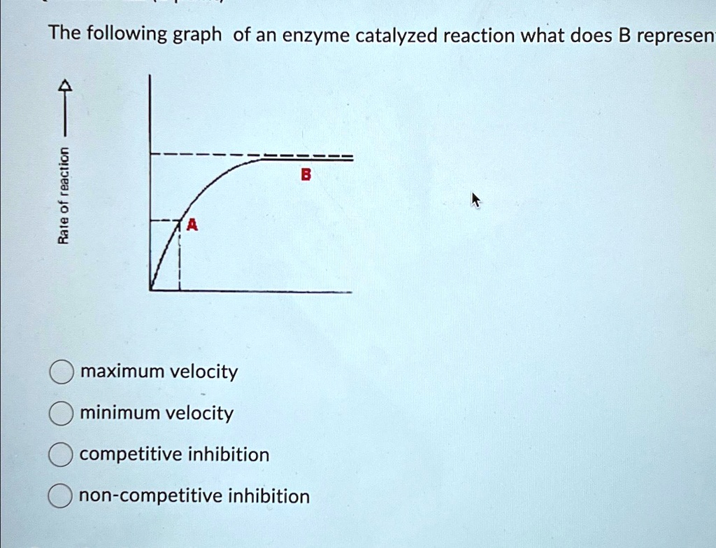 SOLVED: The following graph of an enzyme catalyzed reaction what does B ...