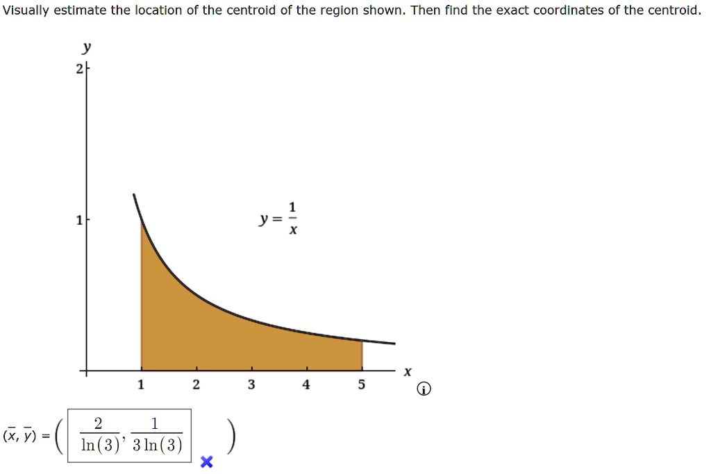 Visually estimate the location of the centroid of the region shown ...